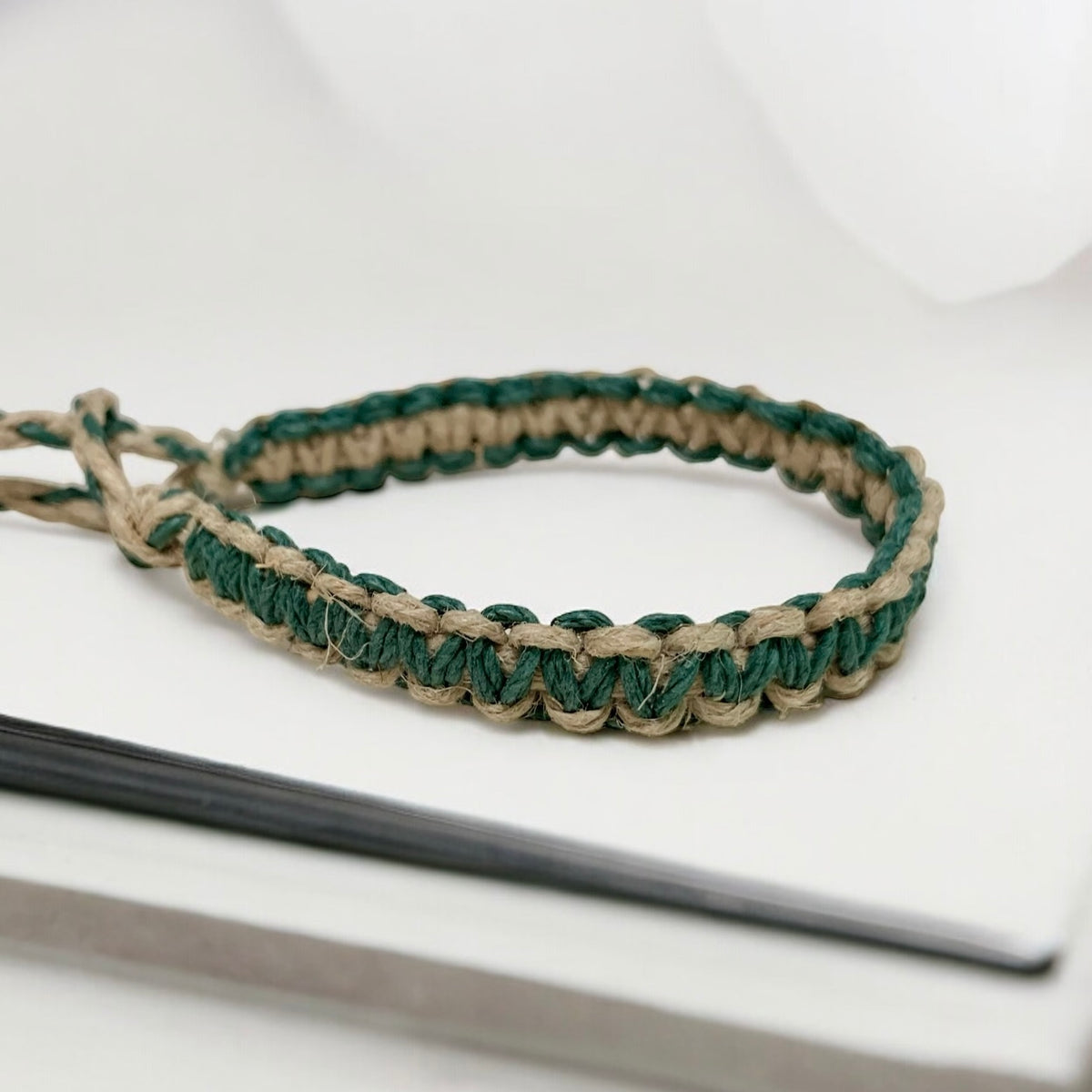 Earthbound Sage Hemp Bracelet | Tranquil Shoreline Bracelet - Eco ...