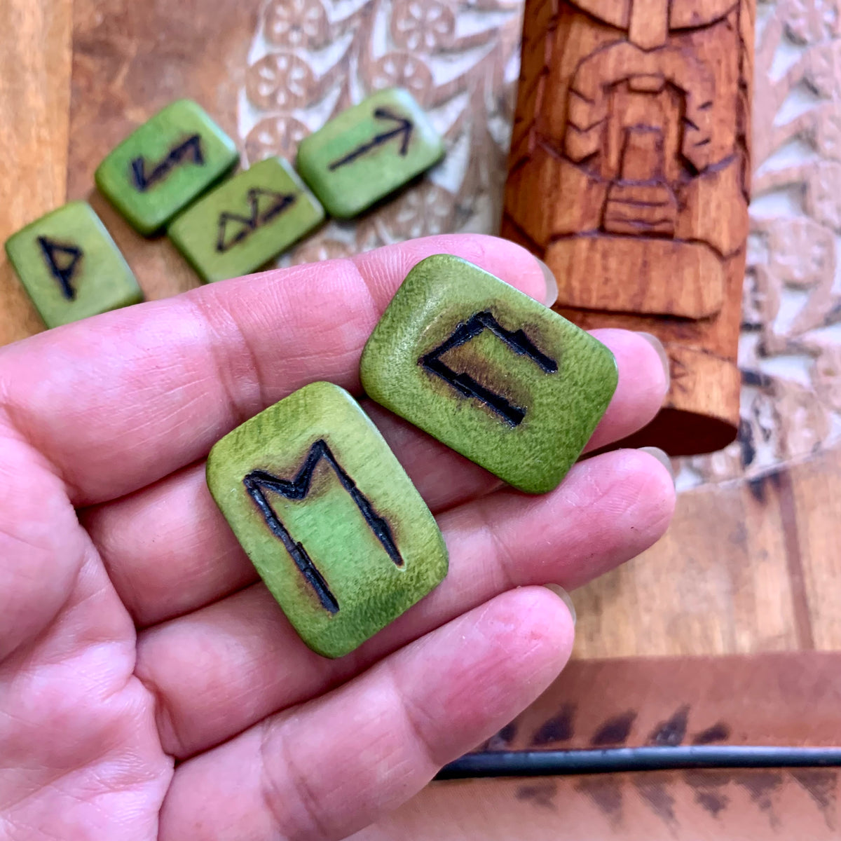 Viking Rune Set – Elder Futhark Runes in Pouch for Norse Divination ...